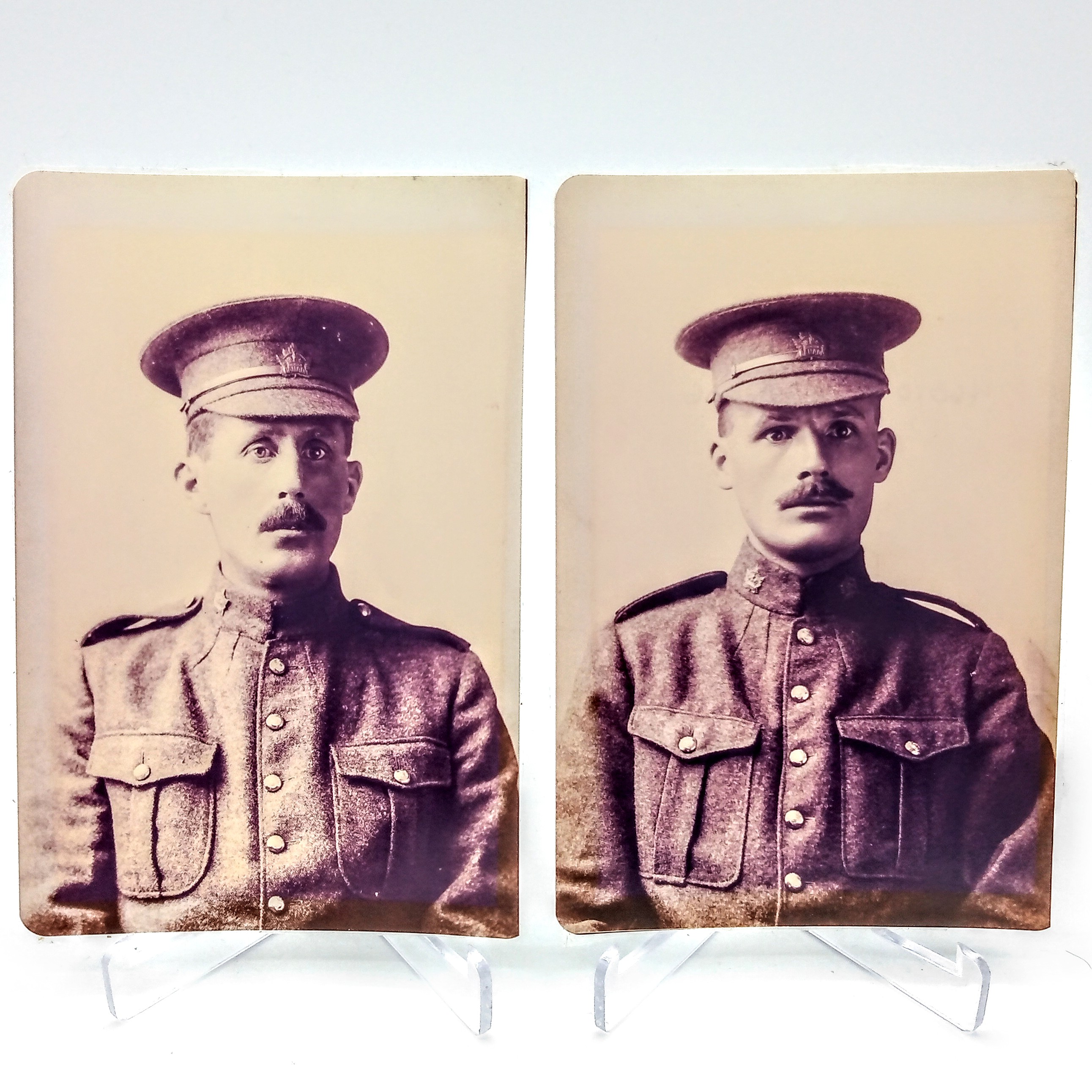 Pair of WW1 Era Photographs Canadian Brothers - Parry's Vintage
