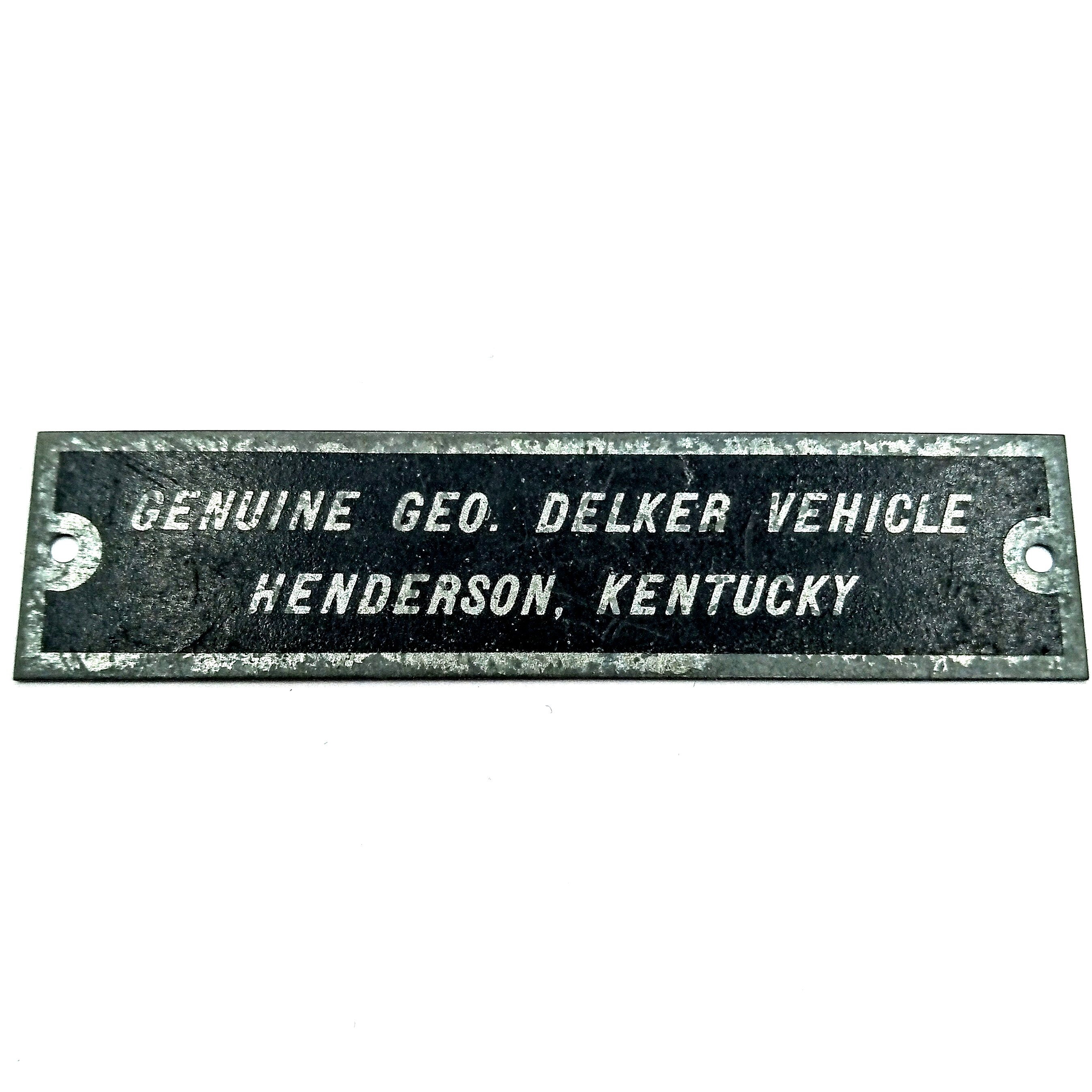 Geo. Delker Vehicle Buggy Tag - Parry's Vintage