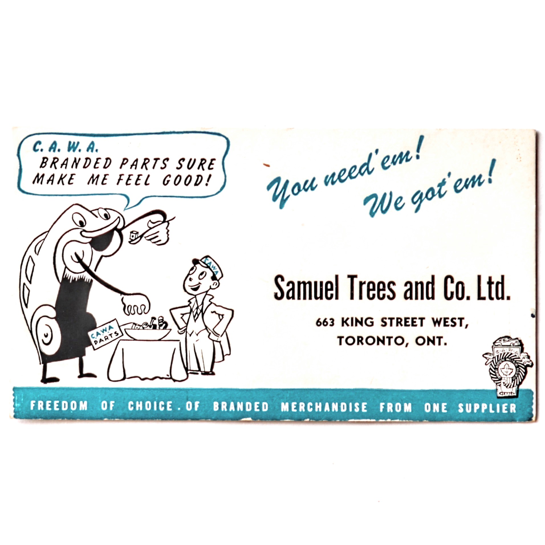 Samuel Trees and Co. Ltd. Ink Blotter - Toronto ON - Parry's Vintage