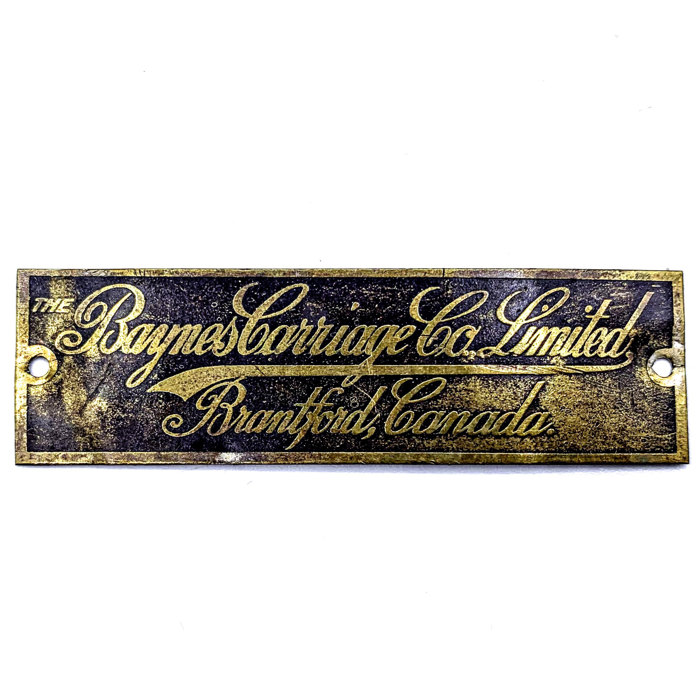 Baynes Carriage Co. Ltd. Buggy Tag - Brantford Ontario - Parry's Vintage