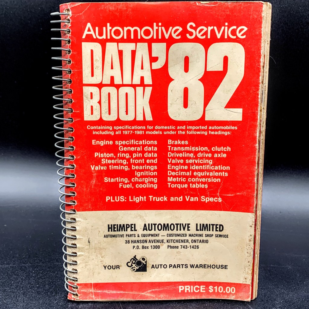 1982 Automotive Service Data Book - Parry's Vintage