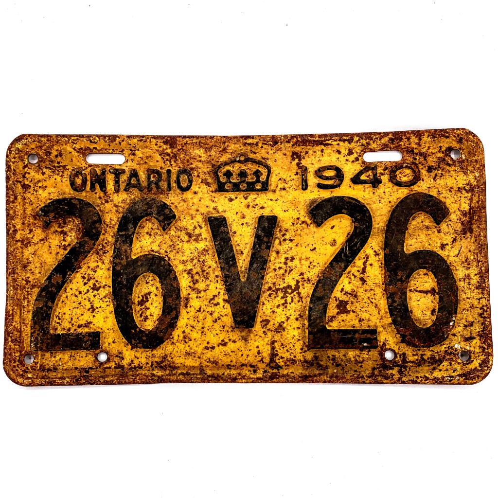 1940 Ontario License Plate - Parry's Vintage