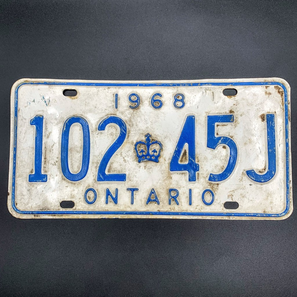 1968 Ontario License Plate - Parry's Vintage