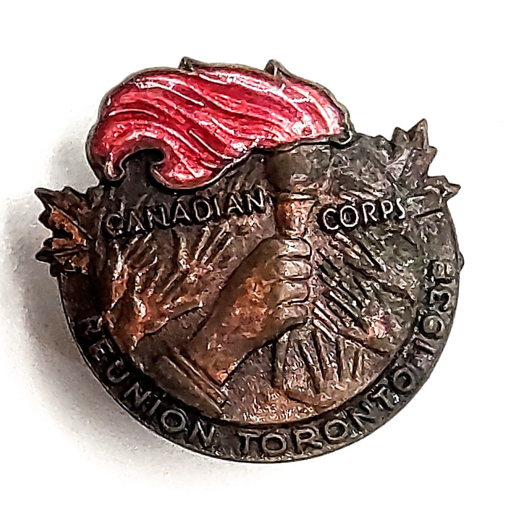 Canadian Corps WWI Reunion Pin - Parry's Vintage