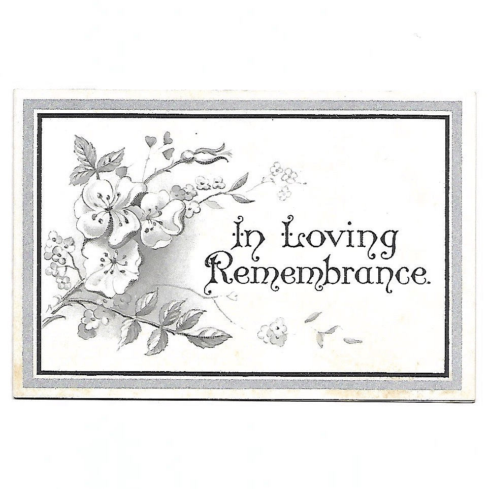 1916 "In Loving Remembrance" Funeral Card - Parry's Vintage