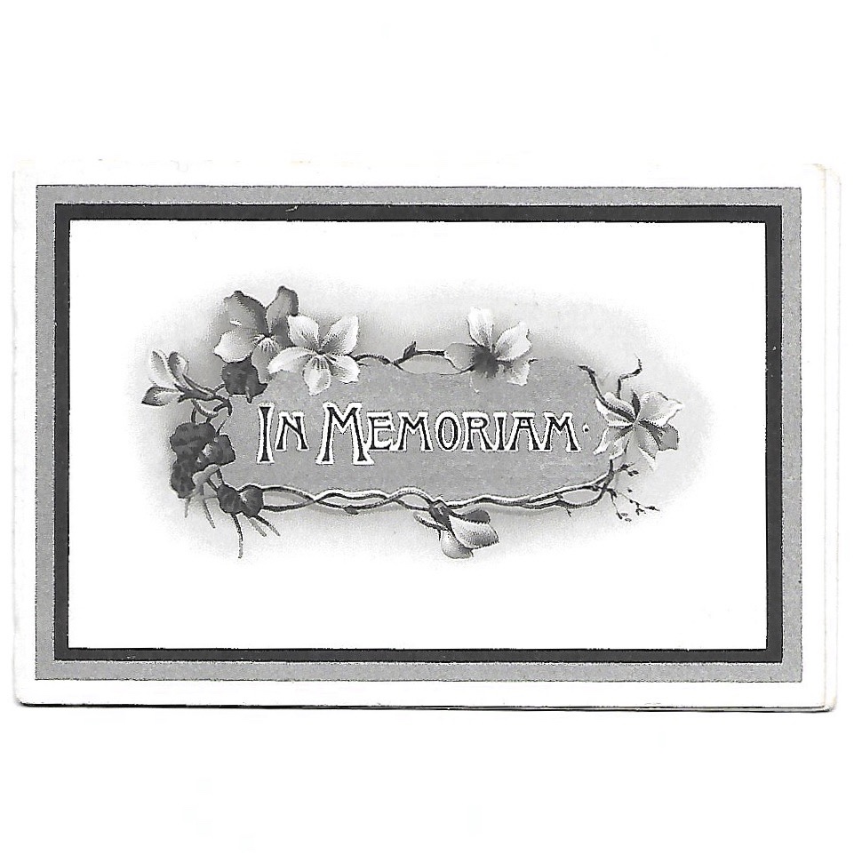 1923 "In Memoriam" Funeral Card - Parry's Vintage