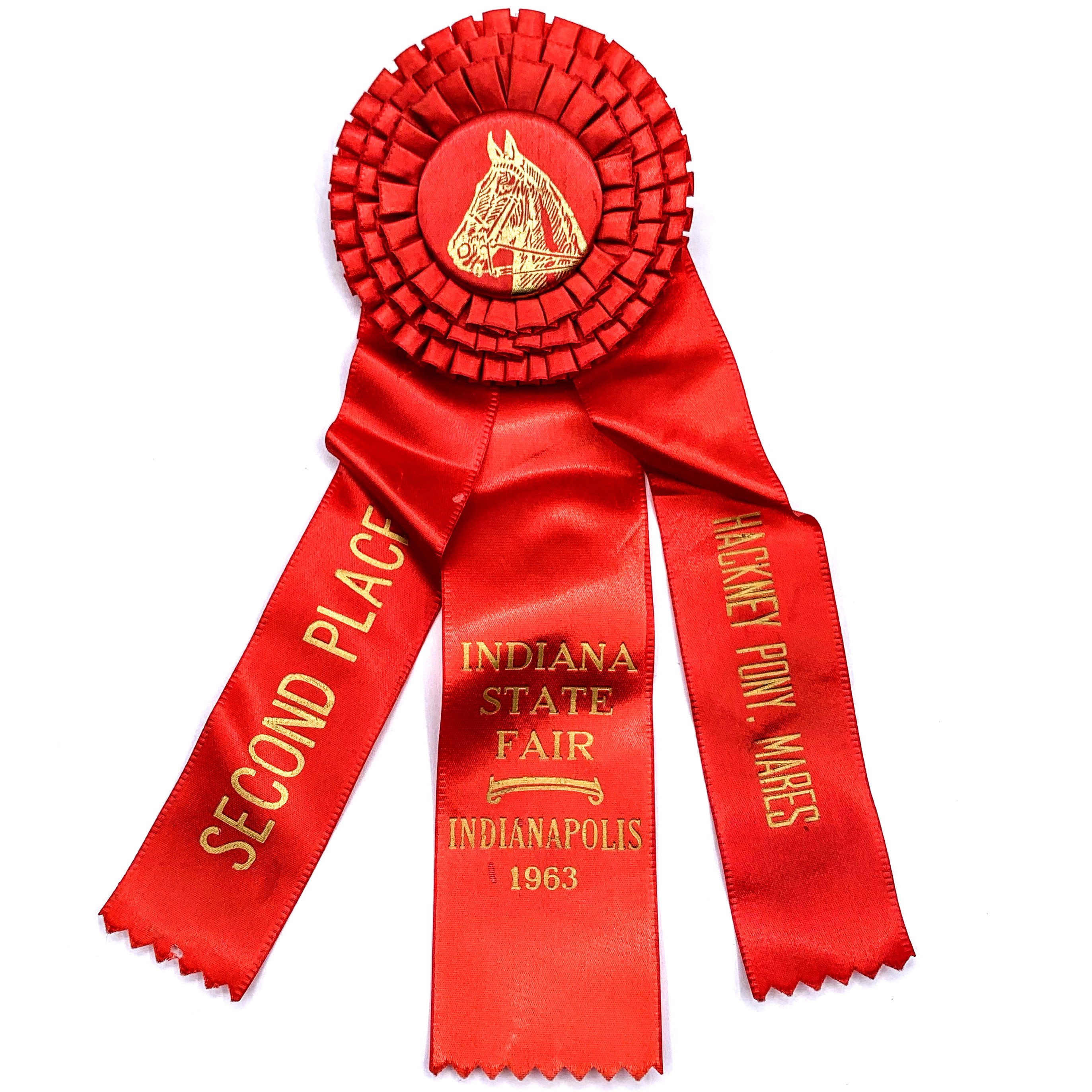 1963 Indiana State Fair Second Place Ribbon - Parry's Vintage