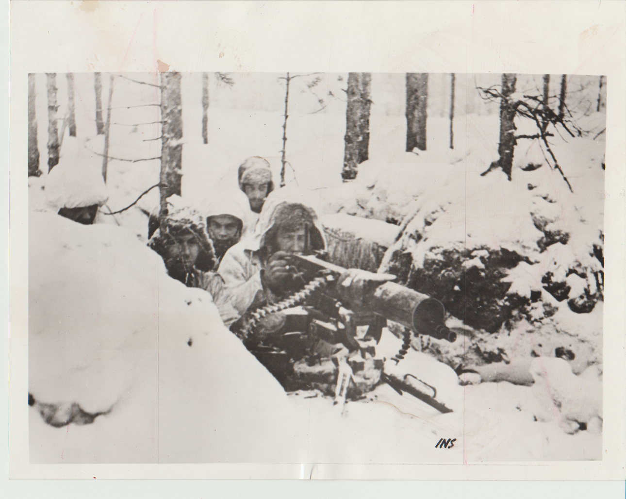WWII Finnish Machine Gun Outfit Press Photo - Parry's Vintage