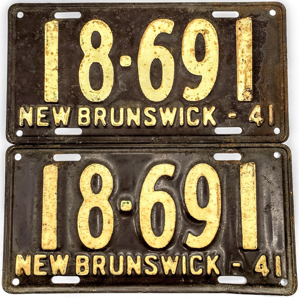 Pair of 1941 New Brunswick License Plates - Parry's Vintage