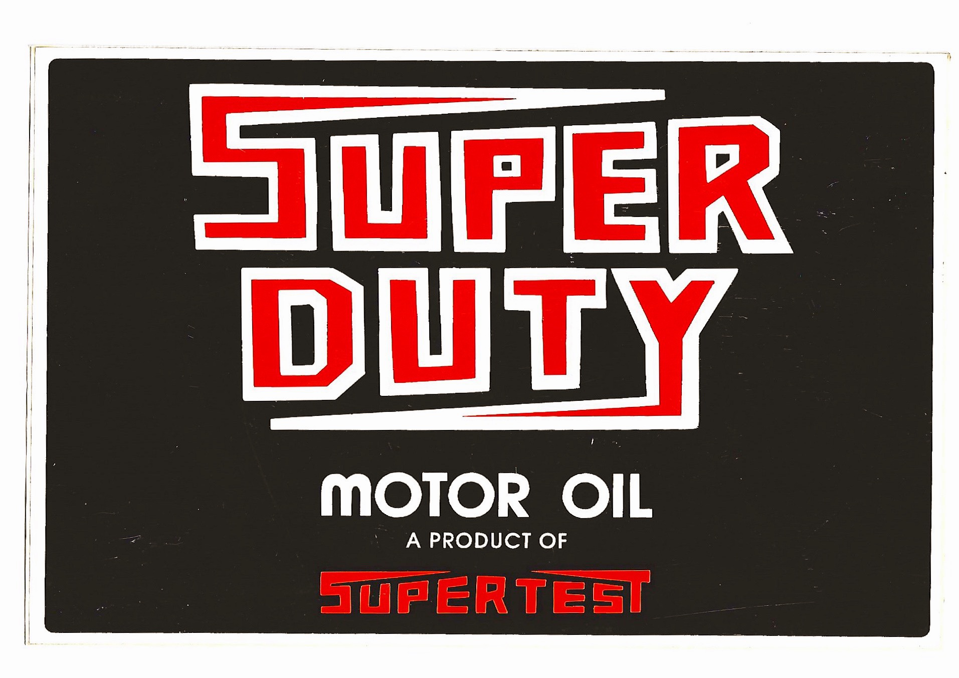 Supertest Super Duty Motor Oil Decal - Parry's Vintage