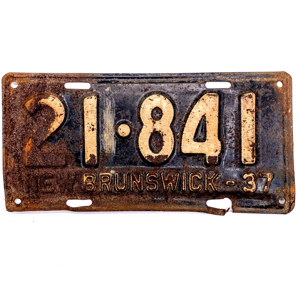 1937 New Brunswick License Plate - Parry's Vintage