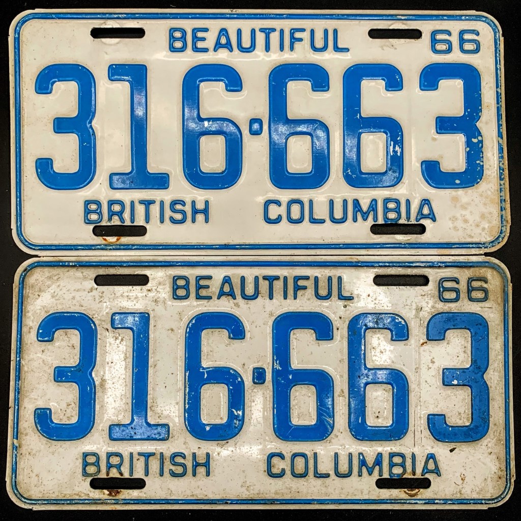 Pair of 1966 British Columbia License Plates - Parry's Vintage