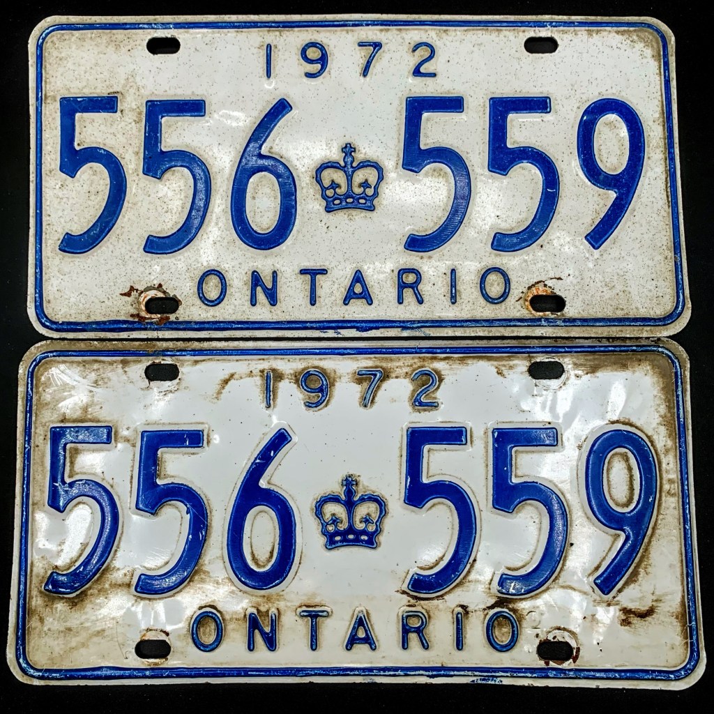 Pair of 1972 Ontario License Plates - Parry's Vintage