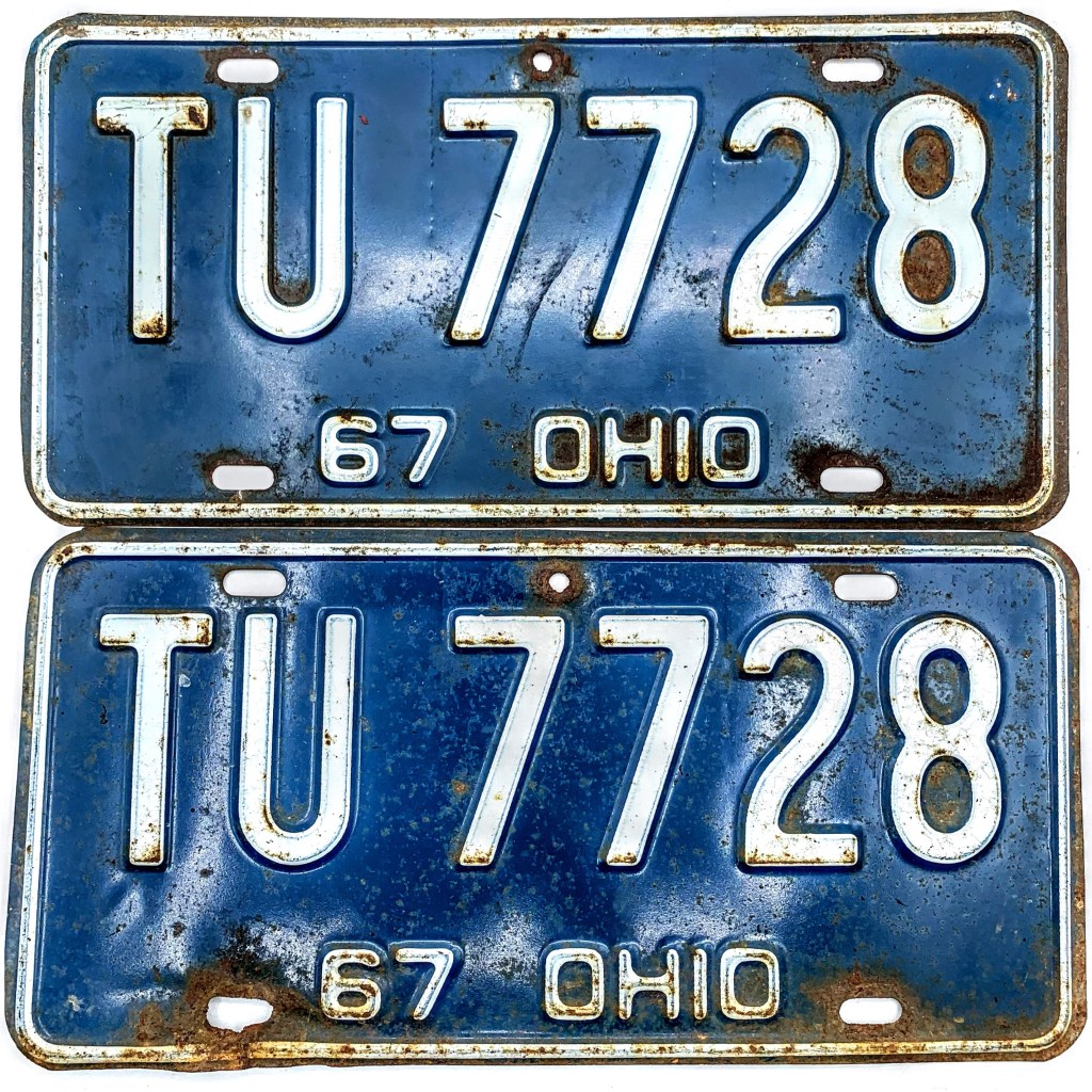 Pair of 1967 Ohio License Plates - Parry's Vintage