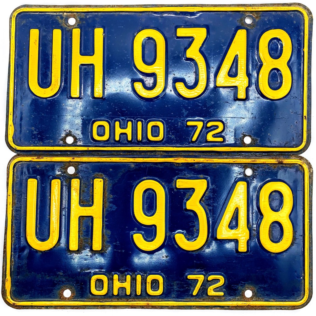 Pair of 1972 Ohio License Plates - Parry's Vintage