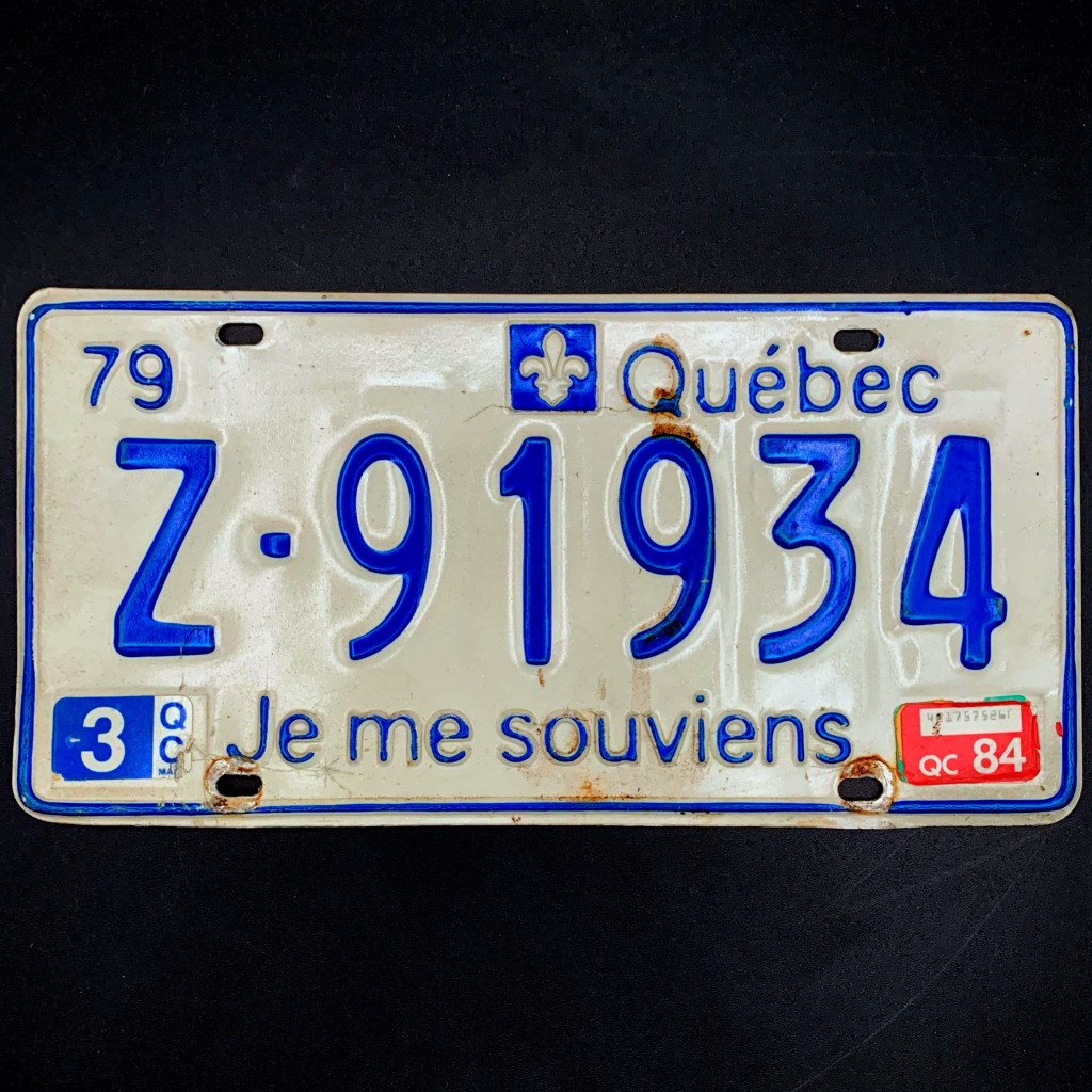 1979 Quebec License Plate - Parry's Vintage