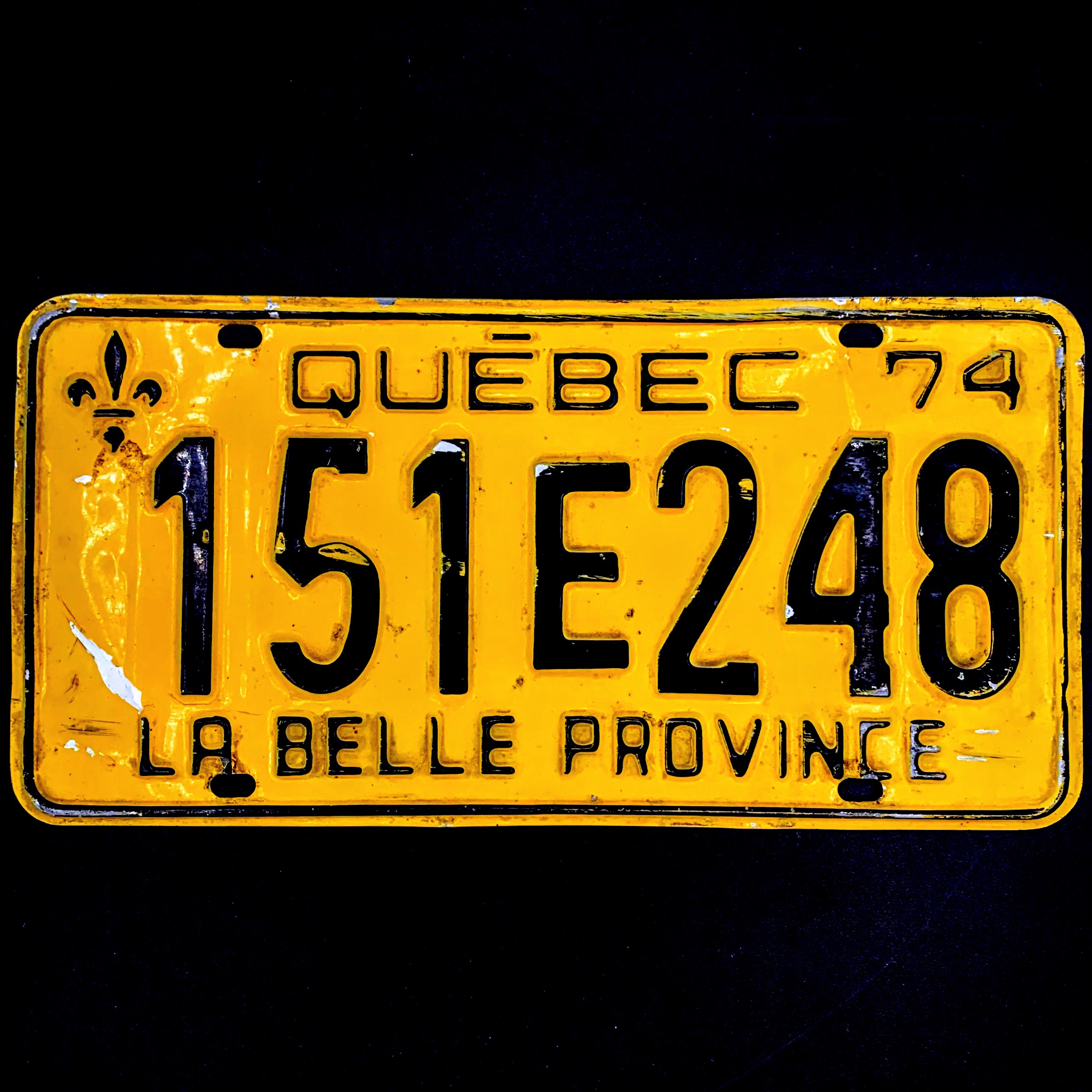 1974 Quebec License Plate - Parry's Vintage