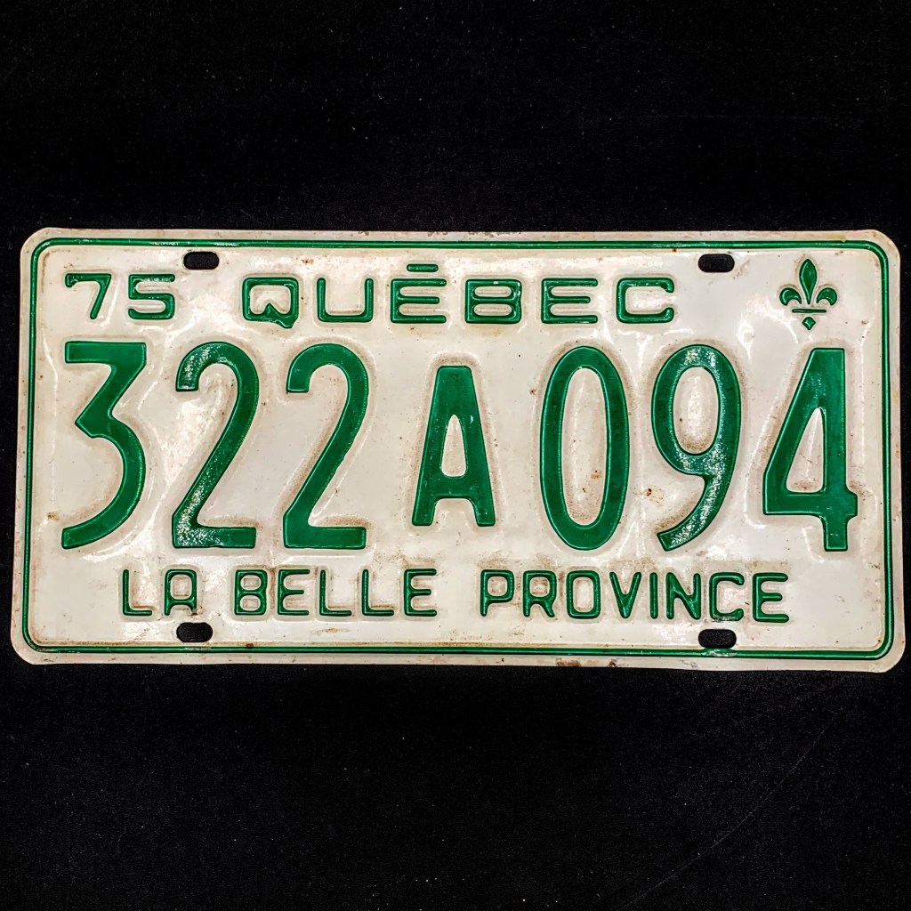 1975 Quebec License Plate - Parry's Vintage
