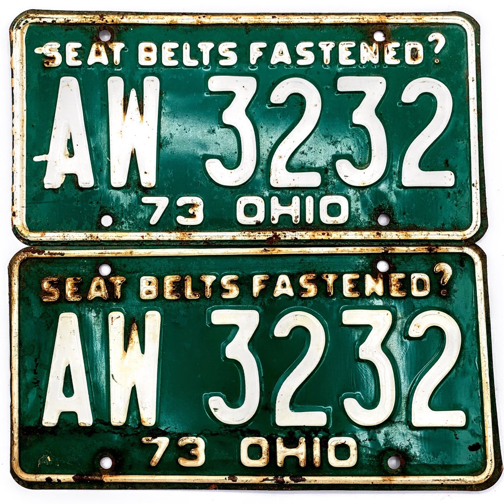 Pair of 1973 Ohio License Plates - Parry's Vintage