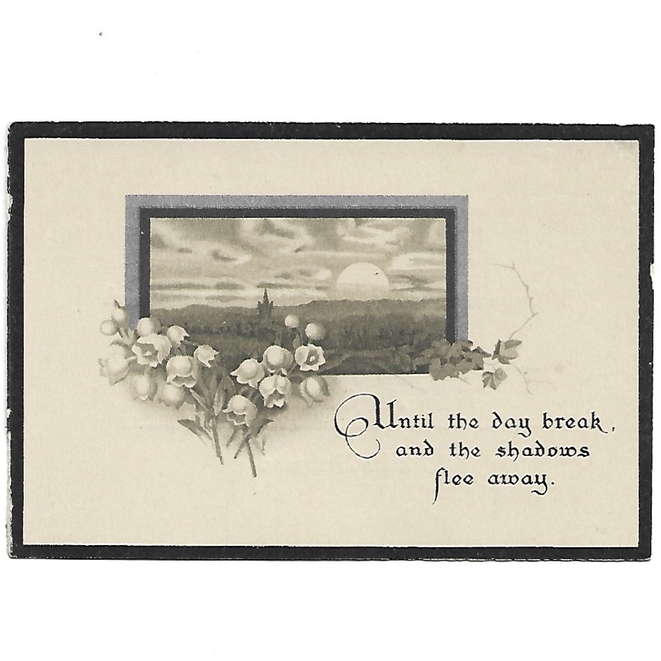 1931 "Entered Into Rest" Funeral Card - Parry's Vintage