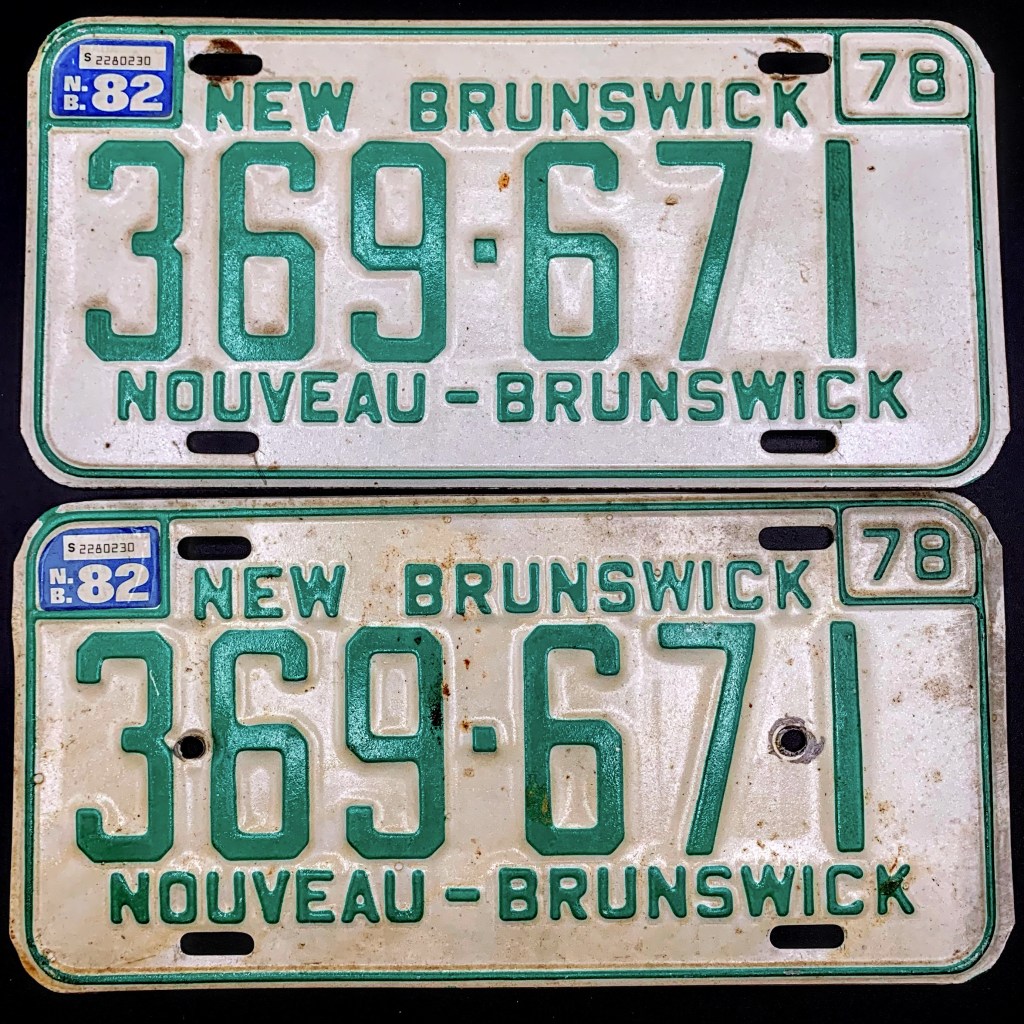 Pair of 1978 New Brunswick License Plates - Parry's Vintage