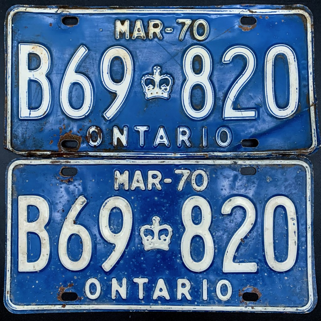 Pair of 1970 Ontario License Plates - Parry's Vintage