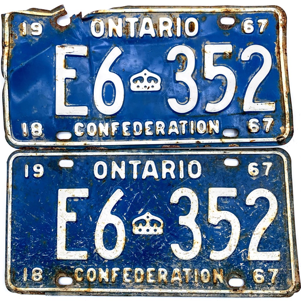 Pair of 1967 Ontario License Plates - Parry's Vintage