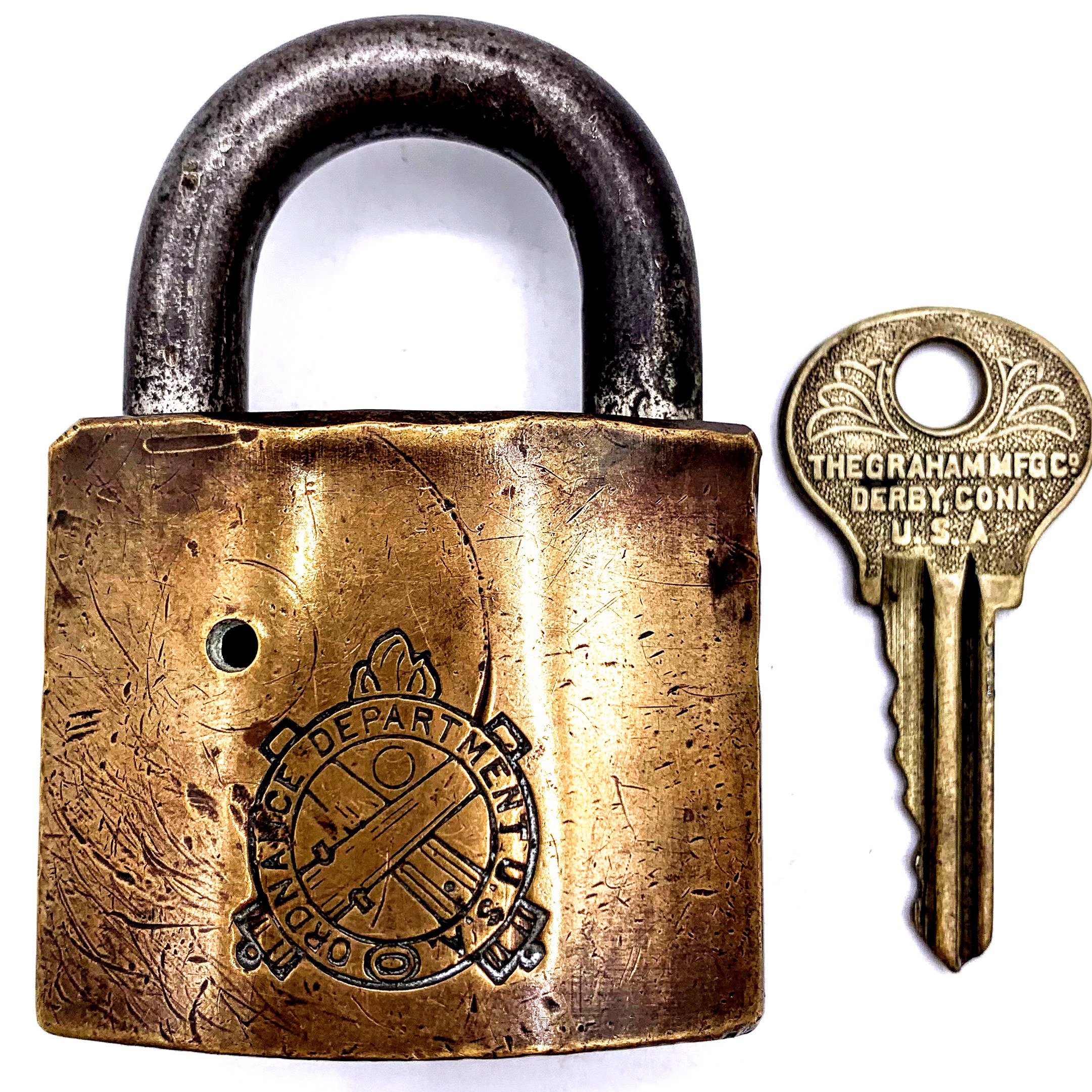 WWII Ordnance Department of US Padlock With Key - Parry's Vintage