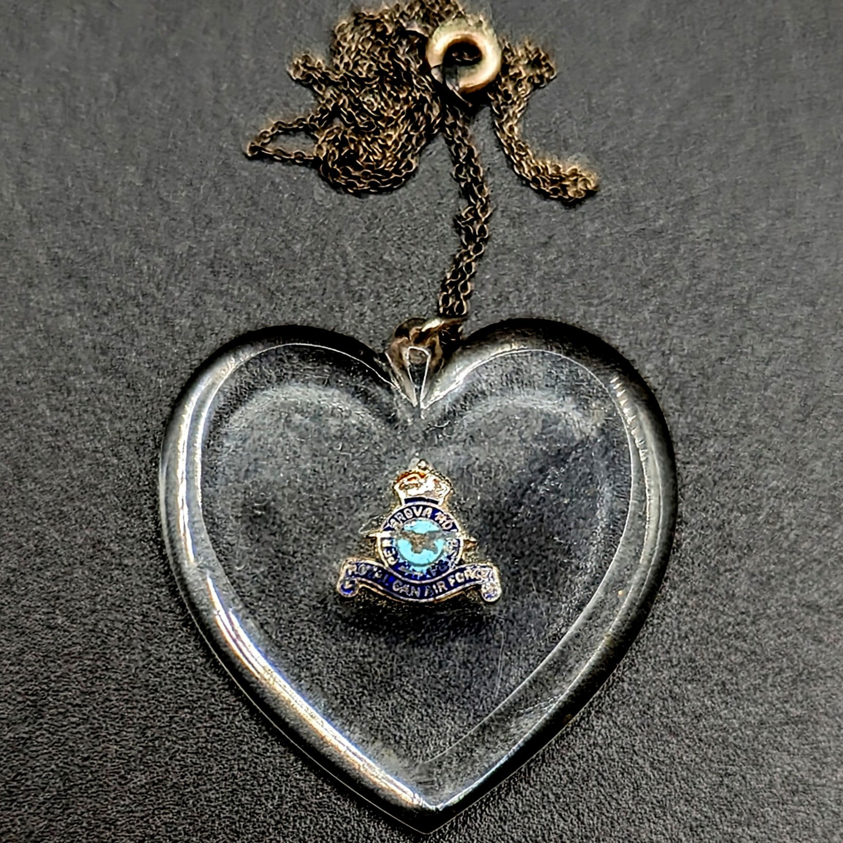 Royal Canadian Air Force Lucite Heart Pendant - Parry's Vintage