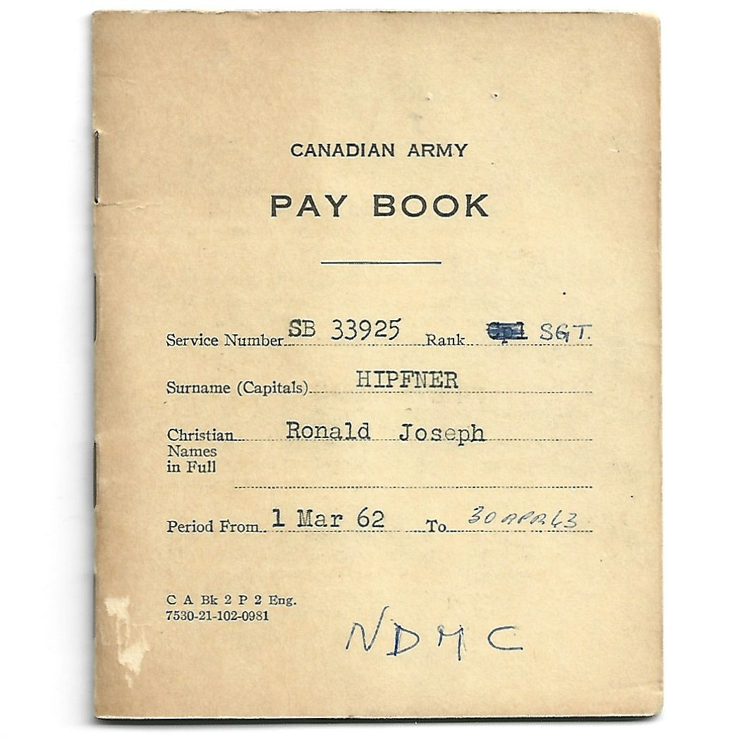 1962-1963 Canadian Army Pay Book - Parry's Vintage