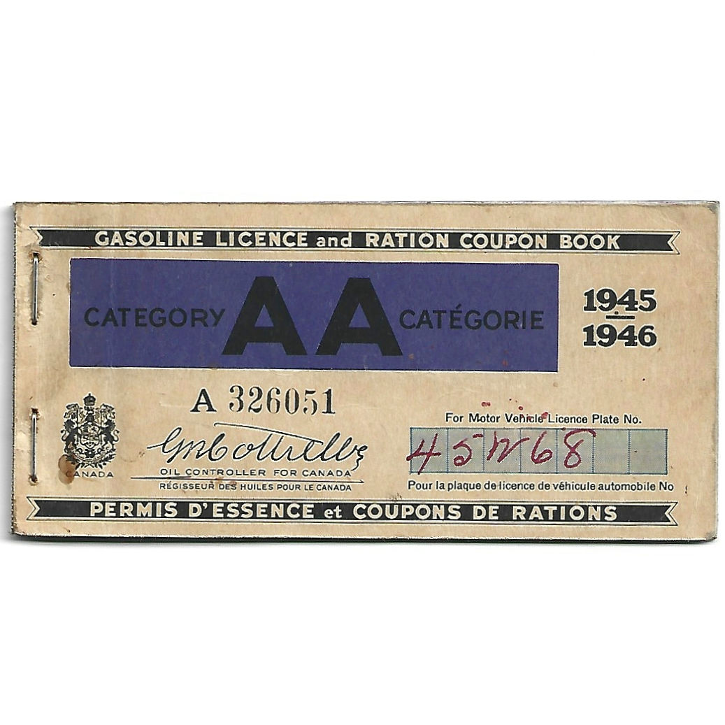 WWII 1945-46 Canadian Gasoline Ration Book - Parry's Vintage