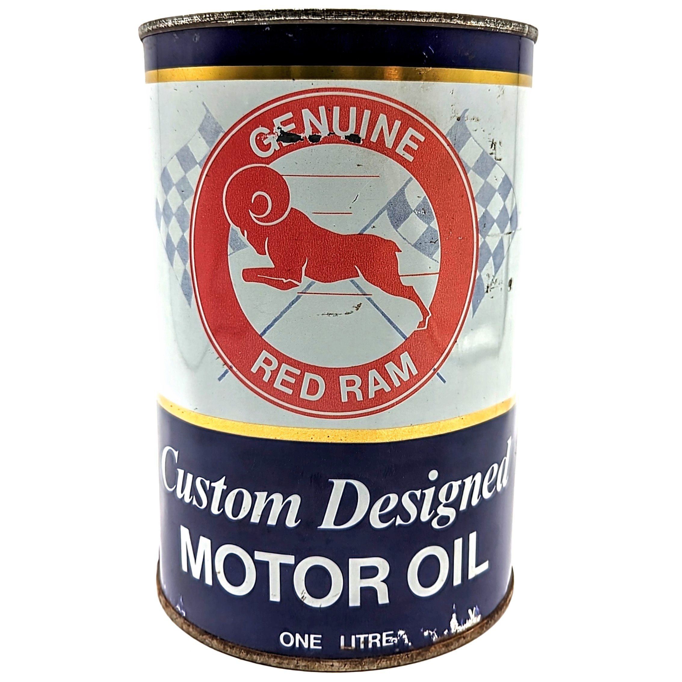 Genuine Red Ram Motor Oil Litre Can - Parry's Vintage