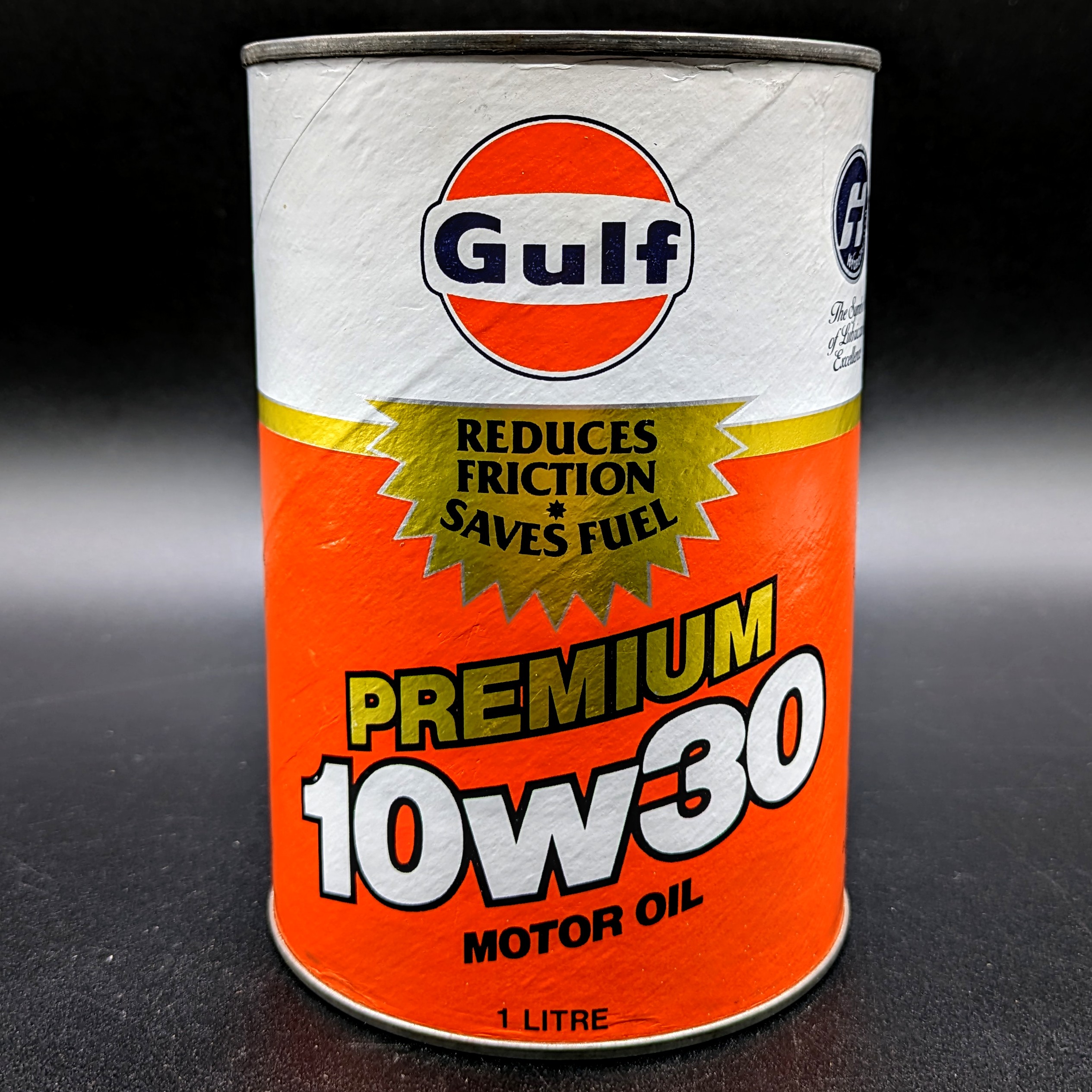 Gulf Premium 10w30 Fiber Litre Can Bank - Parry's Vintage