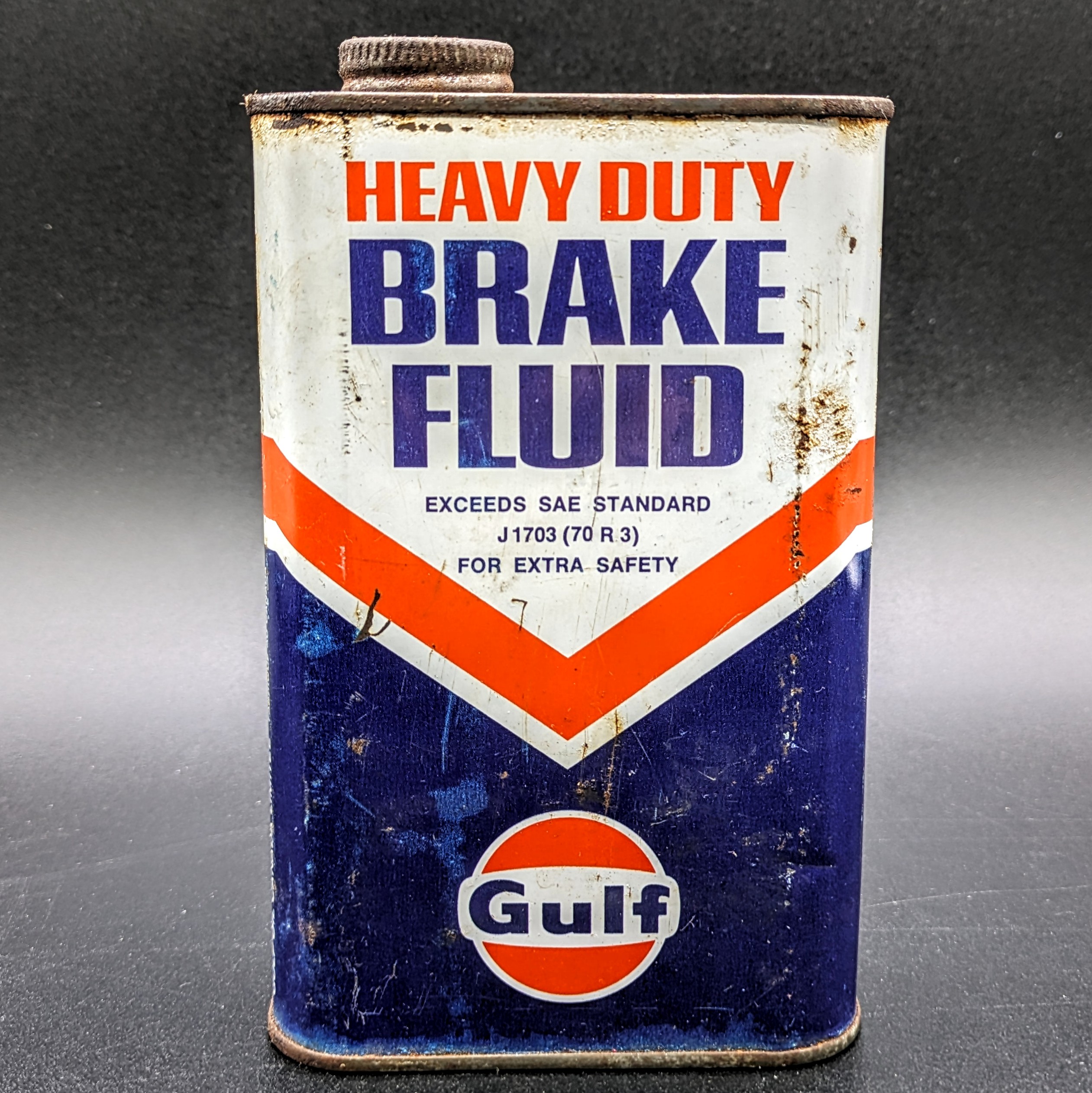 Gulf Heavy Duty Brake Fluid Can - Parry's Vintage