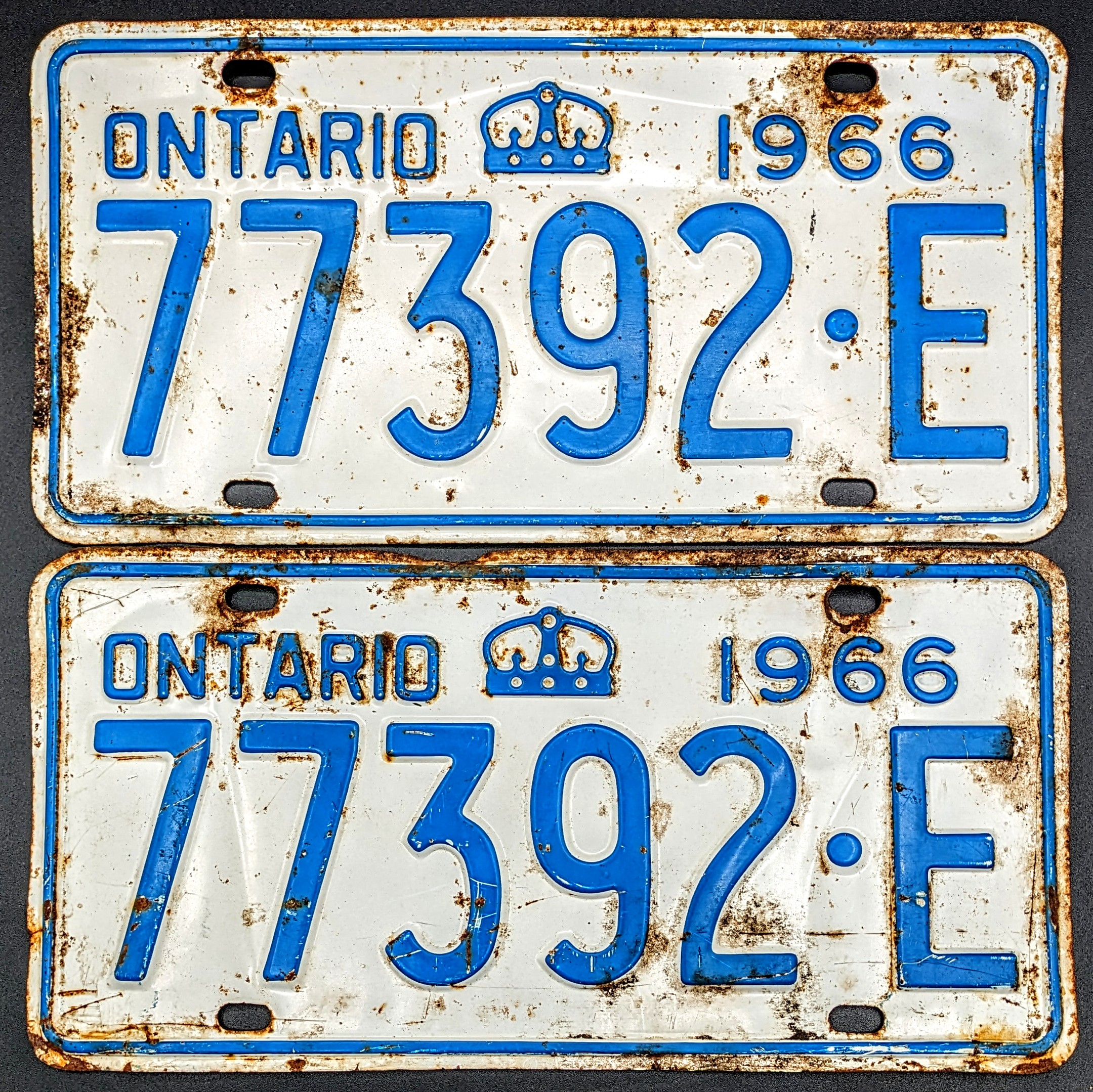 Pair of 1966 Ontario License Plates - Parry's Vintage