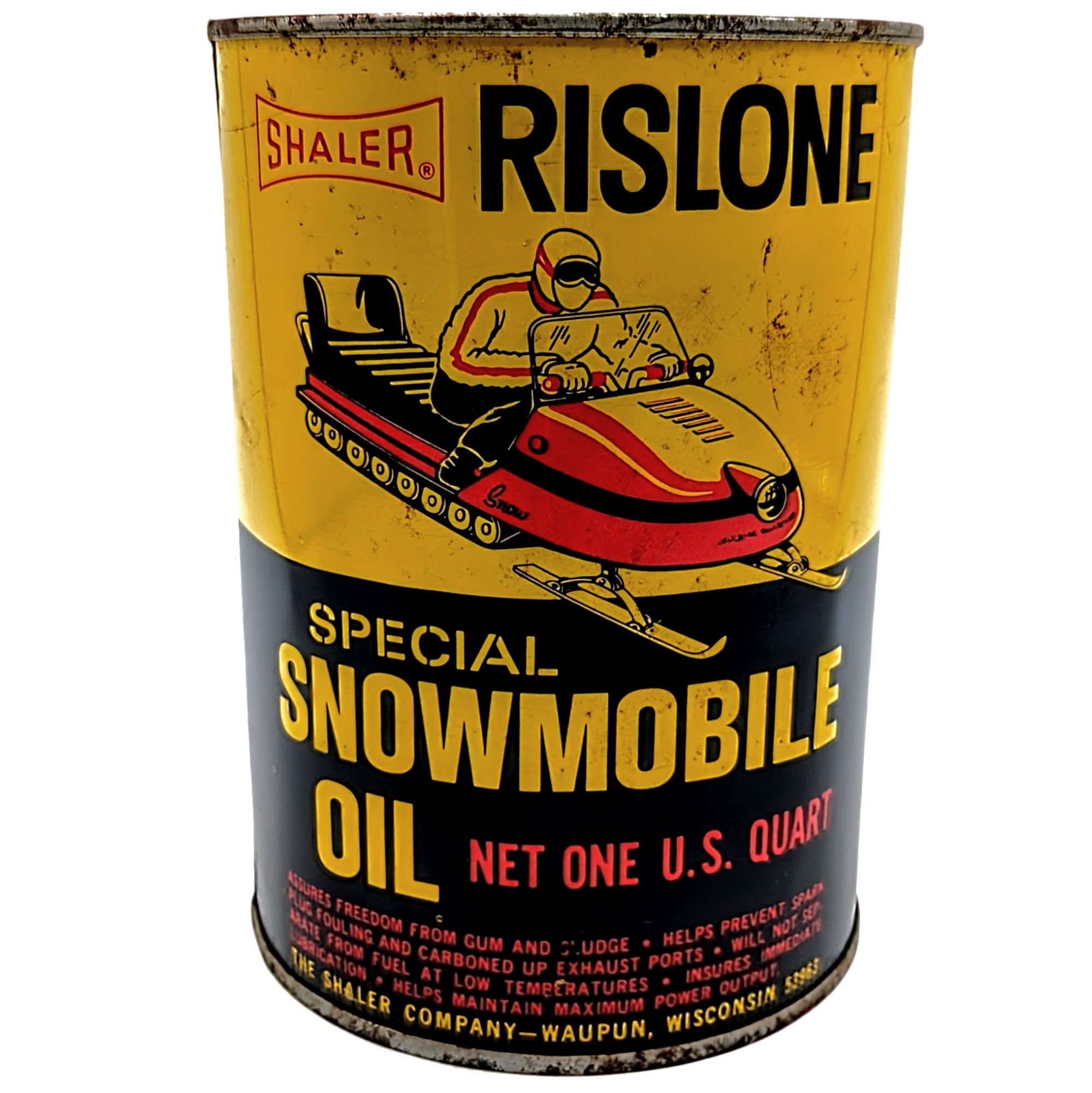 Shaler Rislone Special Snowmobile Oil Quart Can - Parry's Vintage