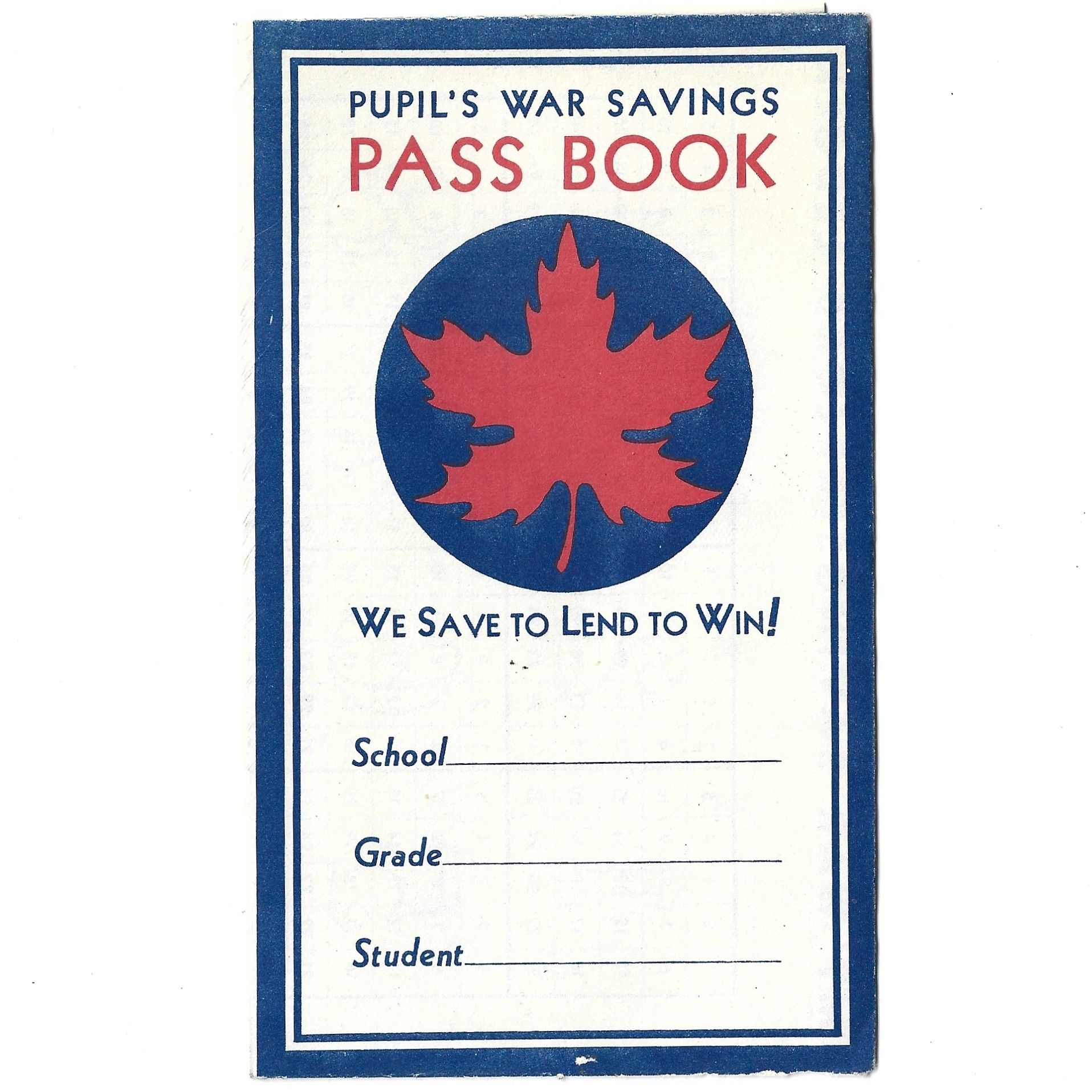 Pupil's War Savings Pass Book - Parry's Vintage