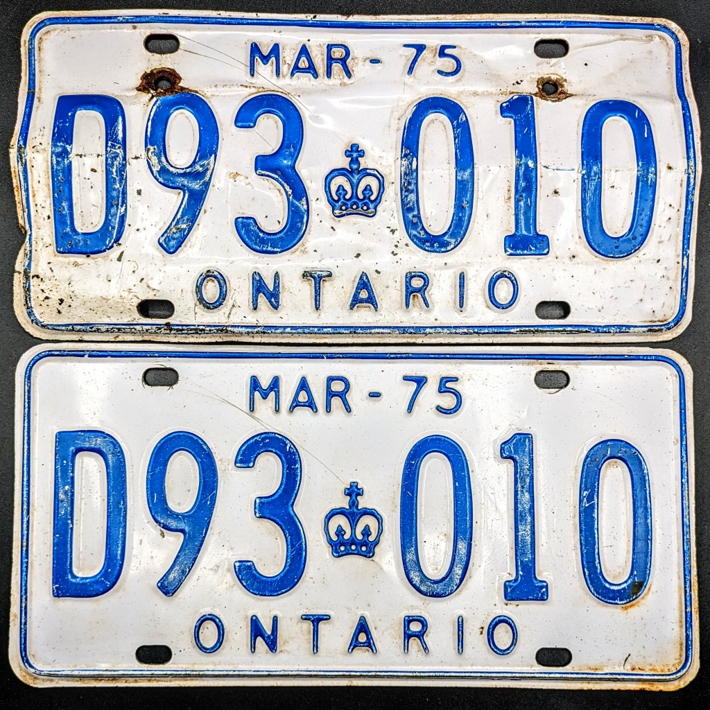 Pair of 1975 Ontario License Plates - Parry's Vintage
