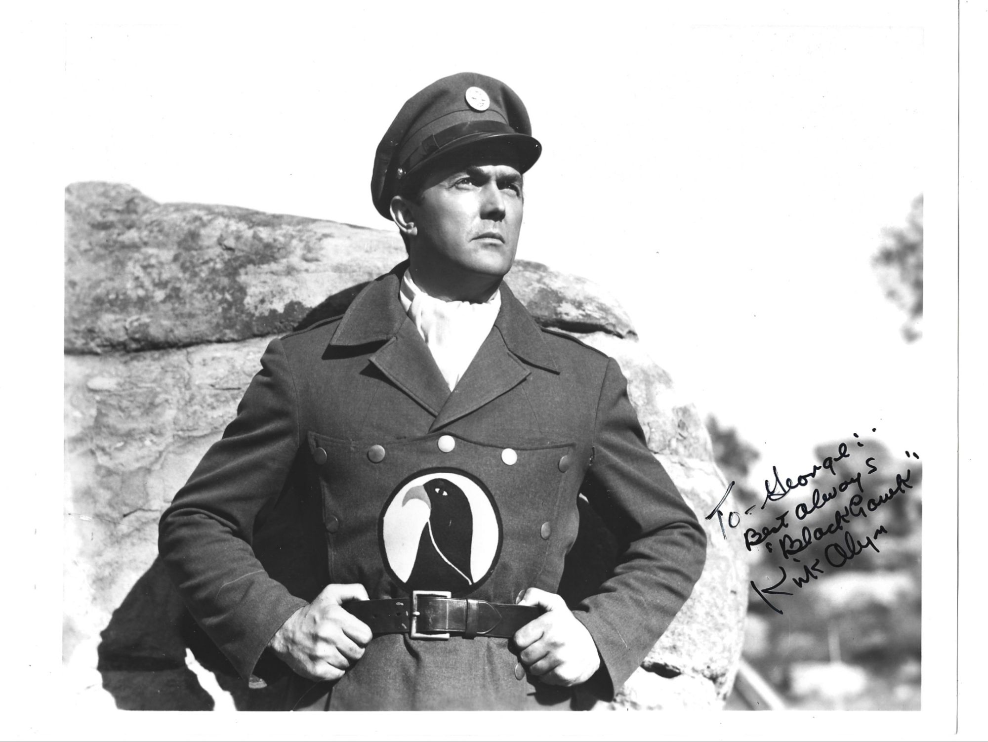 Kirk Alyn Signed Blackhawk Press Photo - Parry's Vintage