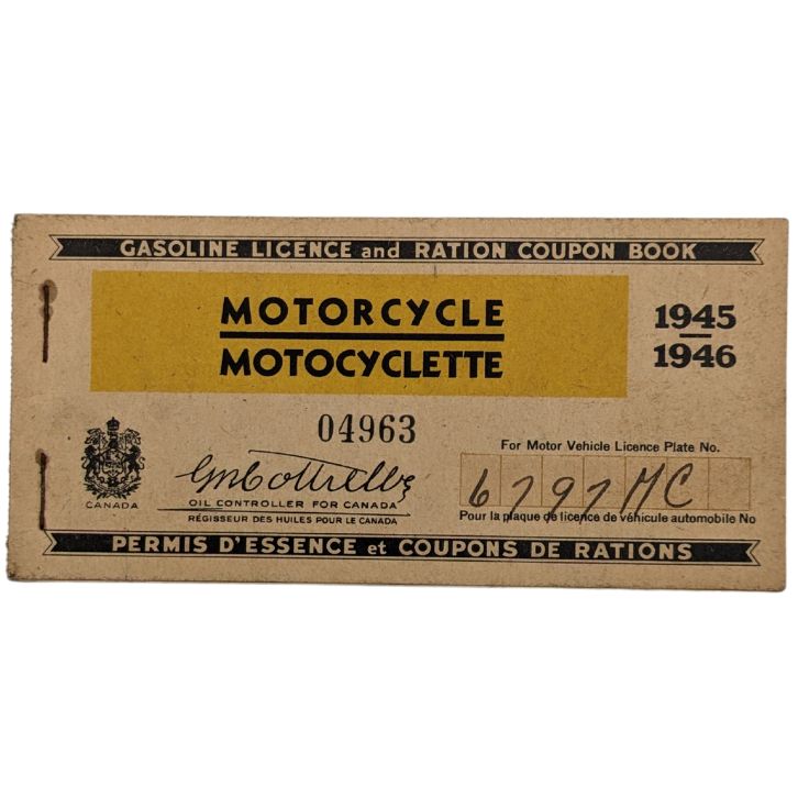 WWII Motorcycle Gasoline Ration Book - Parry's Vintage