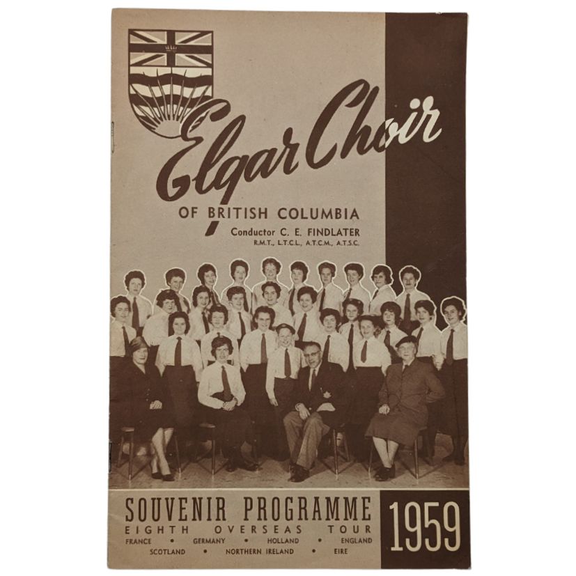 1959 Elgar Choir of British Columbia Programme - Parry's Vintage
