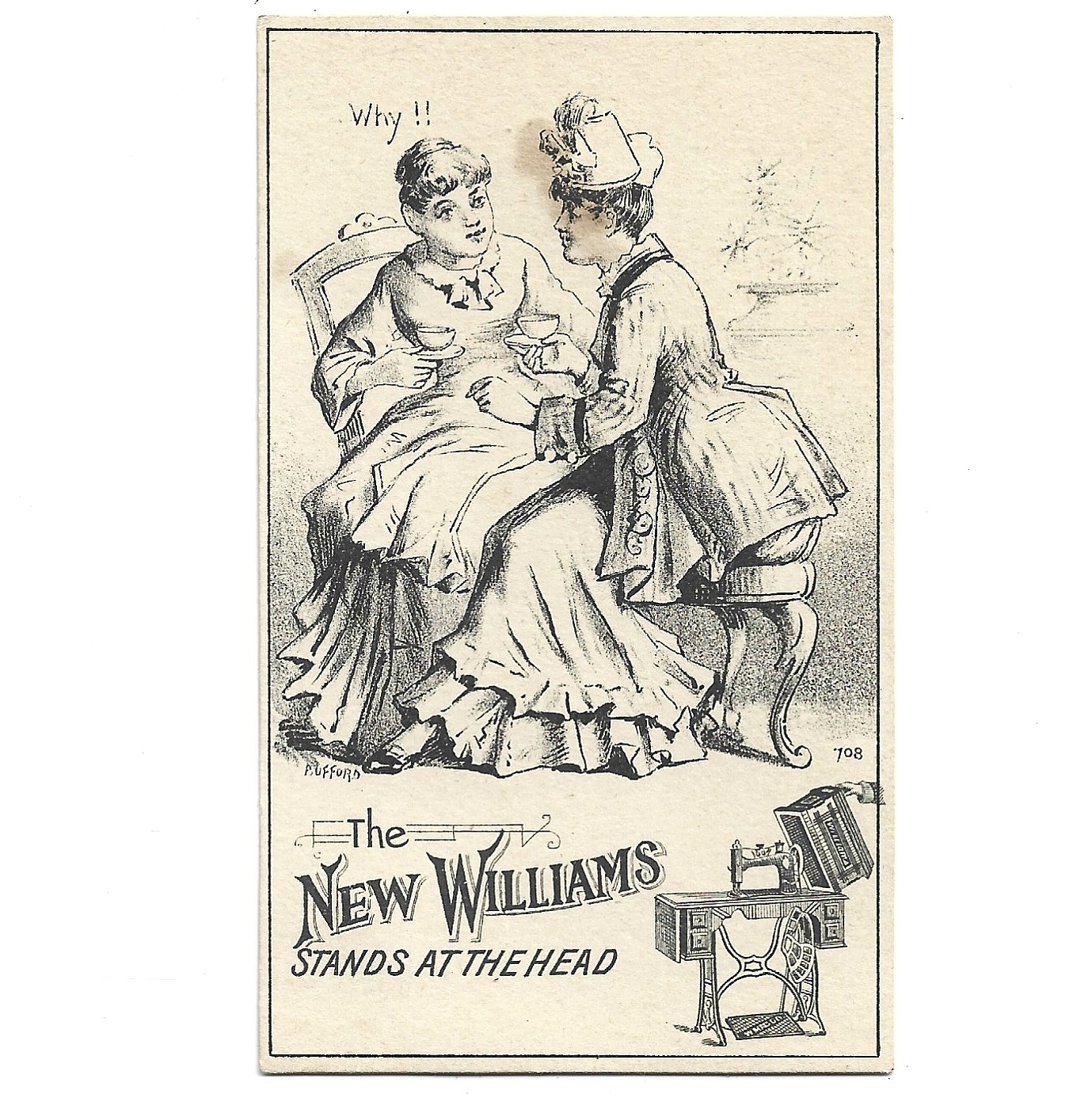 New Williams Sewing Machine Trade Card - Parry's Vintage