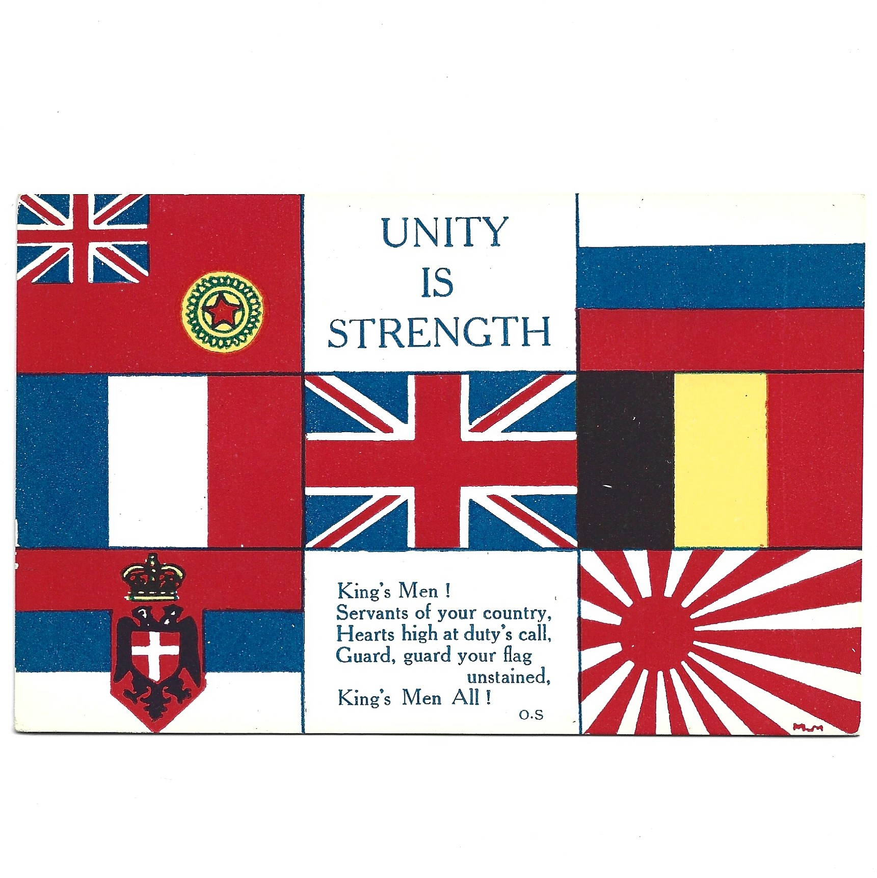 WWI Unity Is Strength Postcard - Parry's Vintage