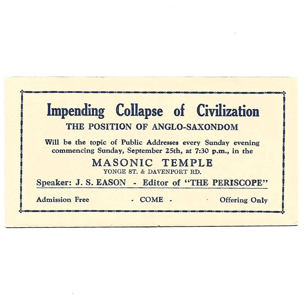 Masonic Temple Ink Blotter - Toronto ON - Parry's Vintage