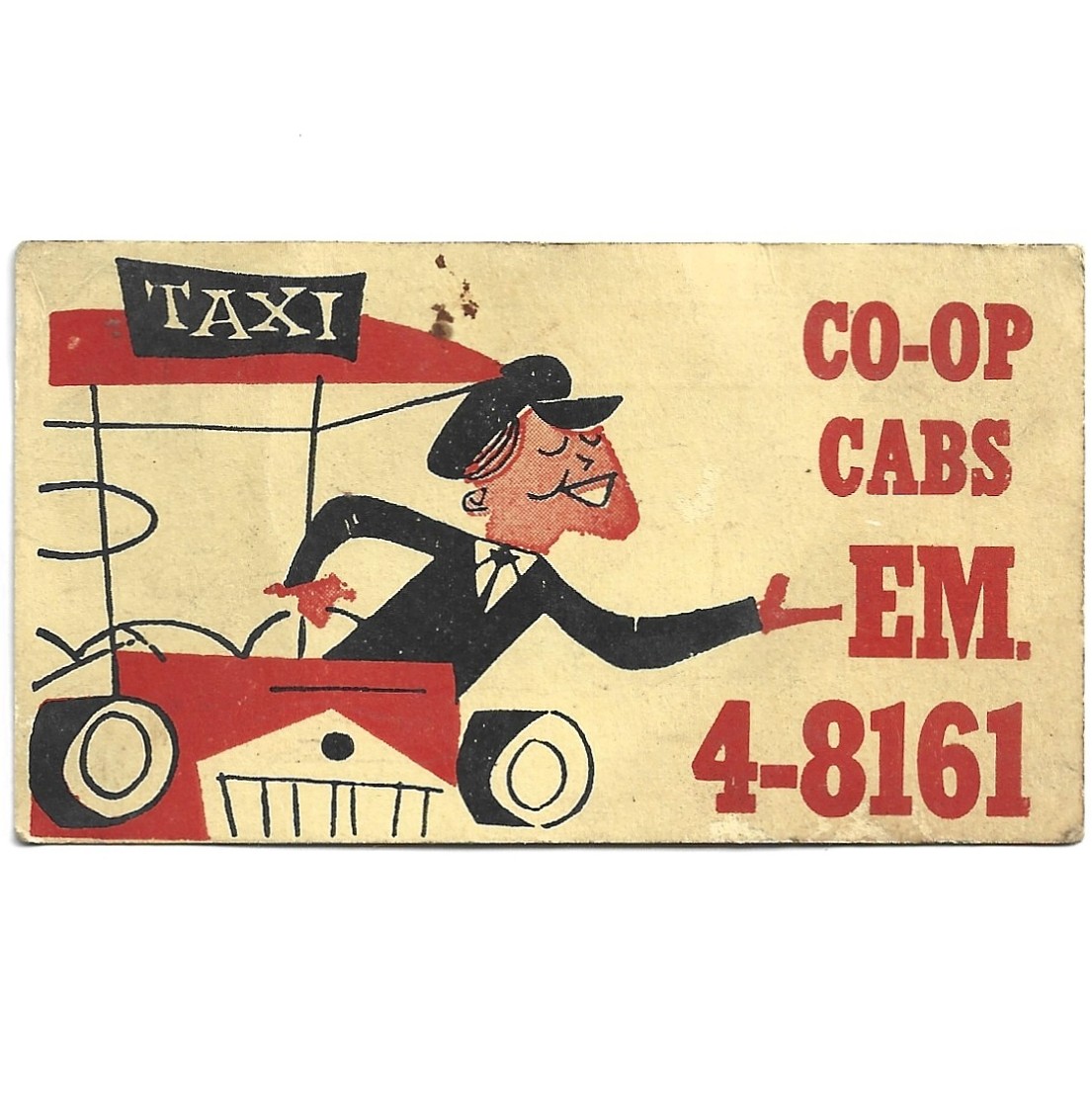 Co-Op Cabs Card - Parry's Vintage