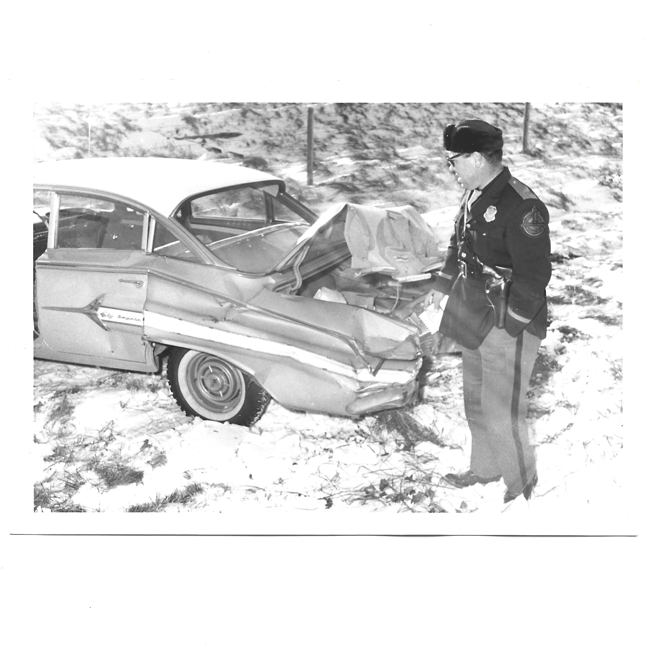 1960 Chevrolet Impala Crash Photograph - Parry's Vintage