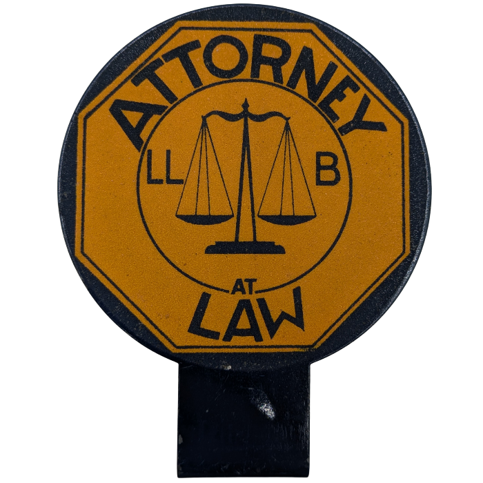 Attorney At Law License Plate Topper - Parry's Vintage