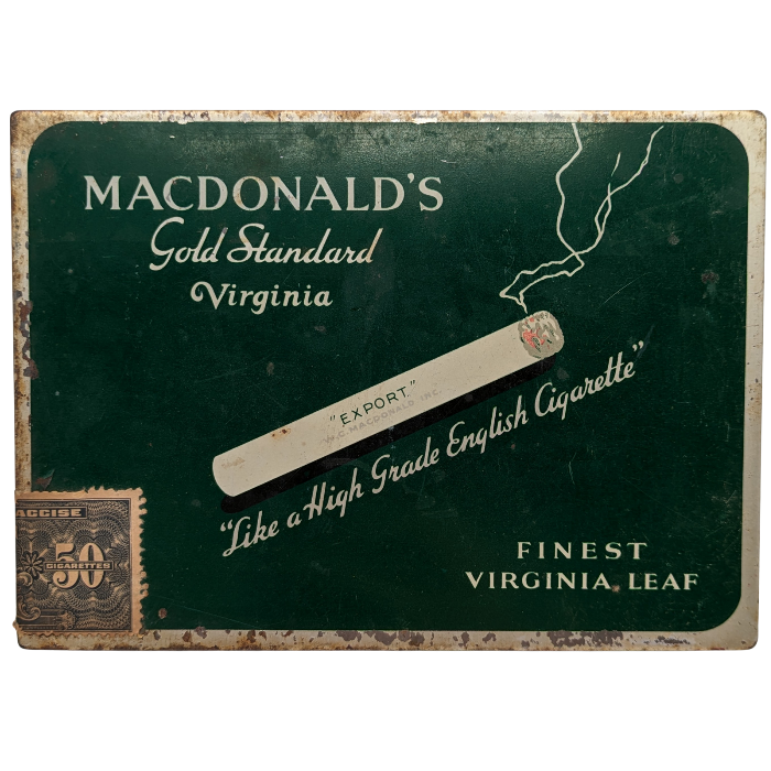 Macdonald's Gold Standard Flat Fifties Cigarette Tin - Parry's Vintage