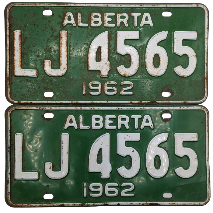Pair of 1962 Alberta License Plates - Parry's Vintage