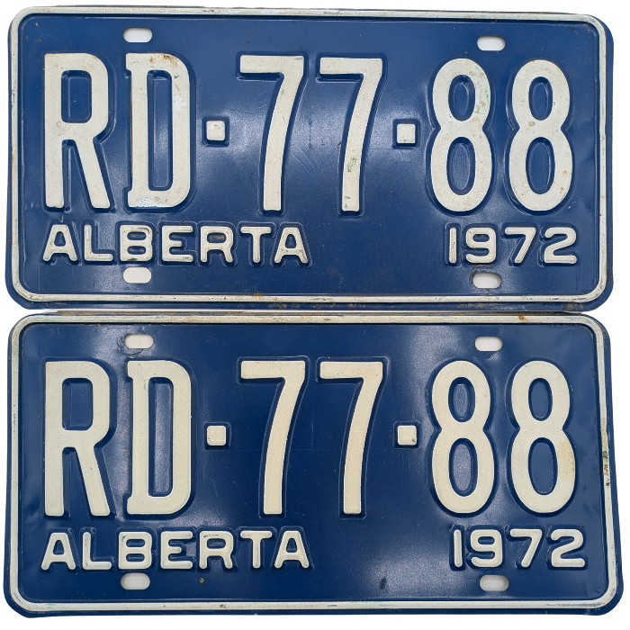 Pair of 1972 Alberta License Plates - Parry's Vintage